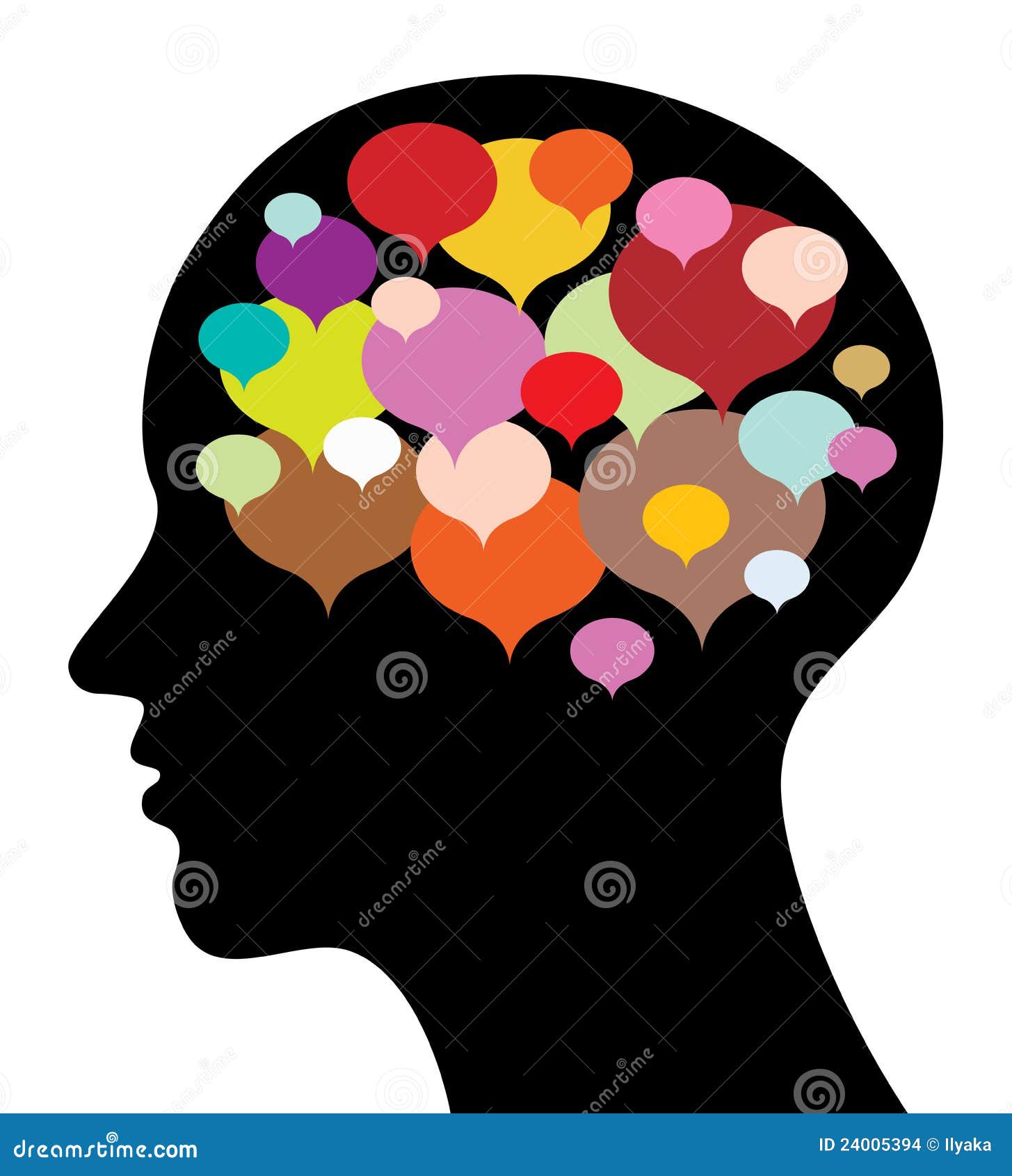 Profile with Thought Bubbles, Abstract Vector I Stock Vector ...