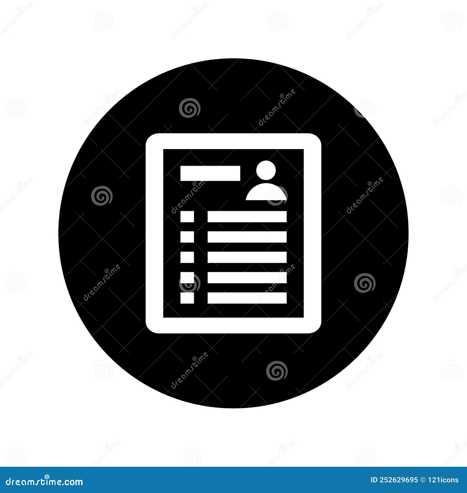 Profile, User Details Icon. Black Vector Design Stock Illustration ...