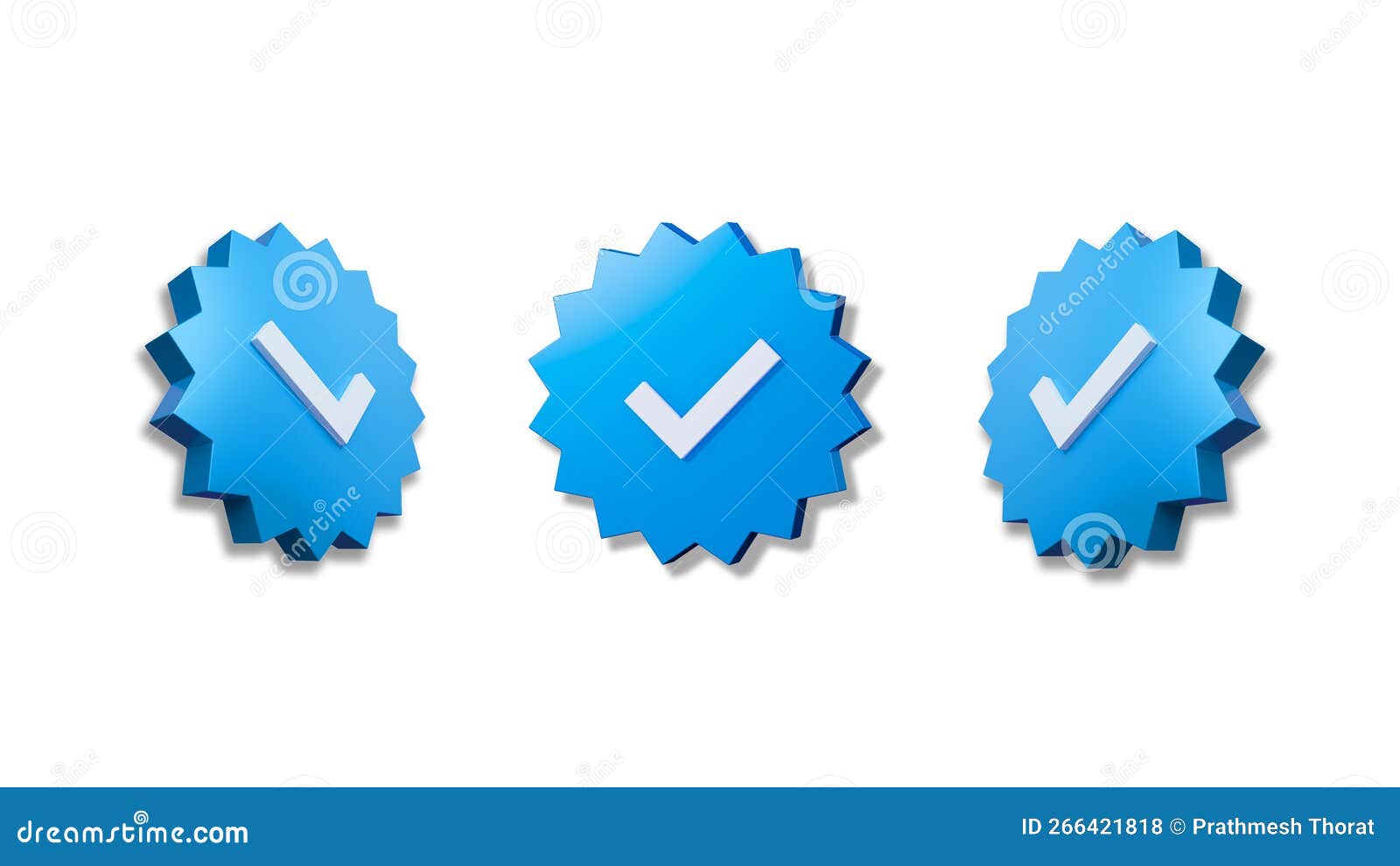 Profile Verification Check Mark Icon For Social Media Blue From ...