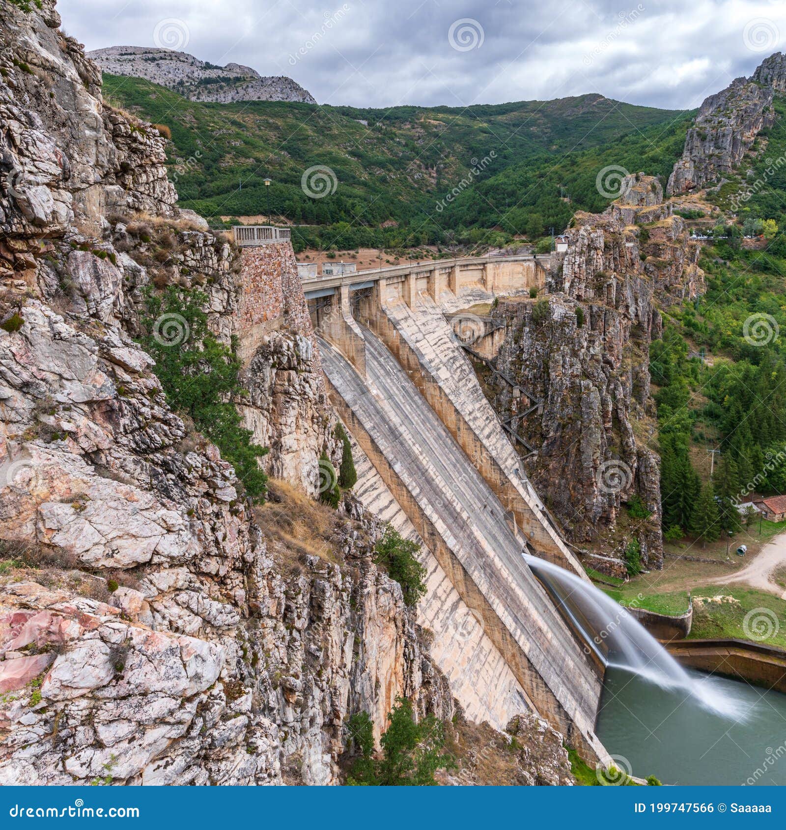 Profile View Of Dam Spillway With Zigzag Steps Stock Photo ...