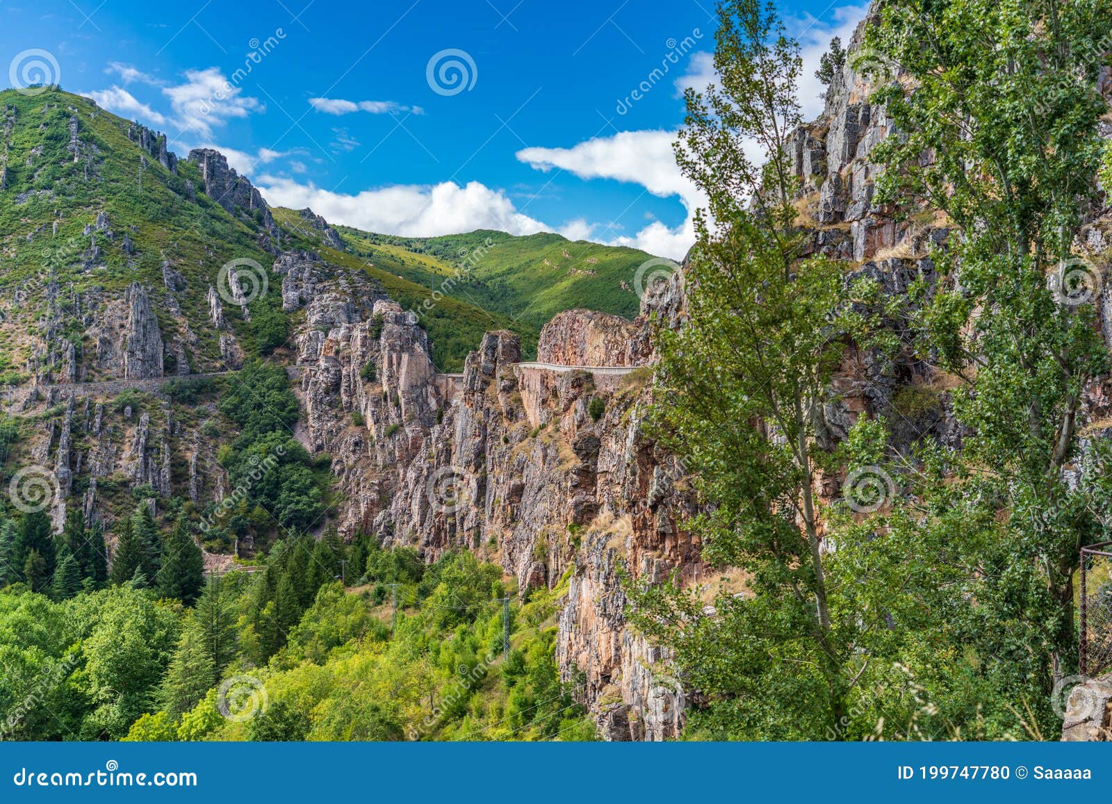 Profile View of Dam in the Gorge Stock Photo - Image of exploitation ...