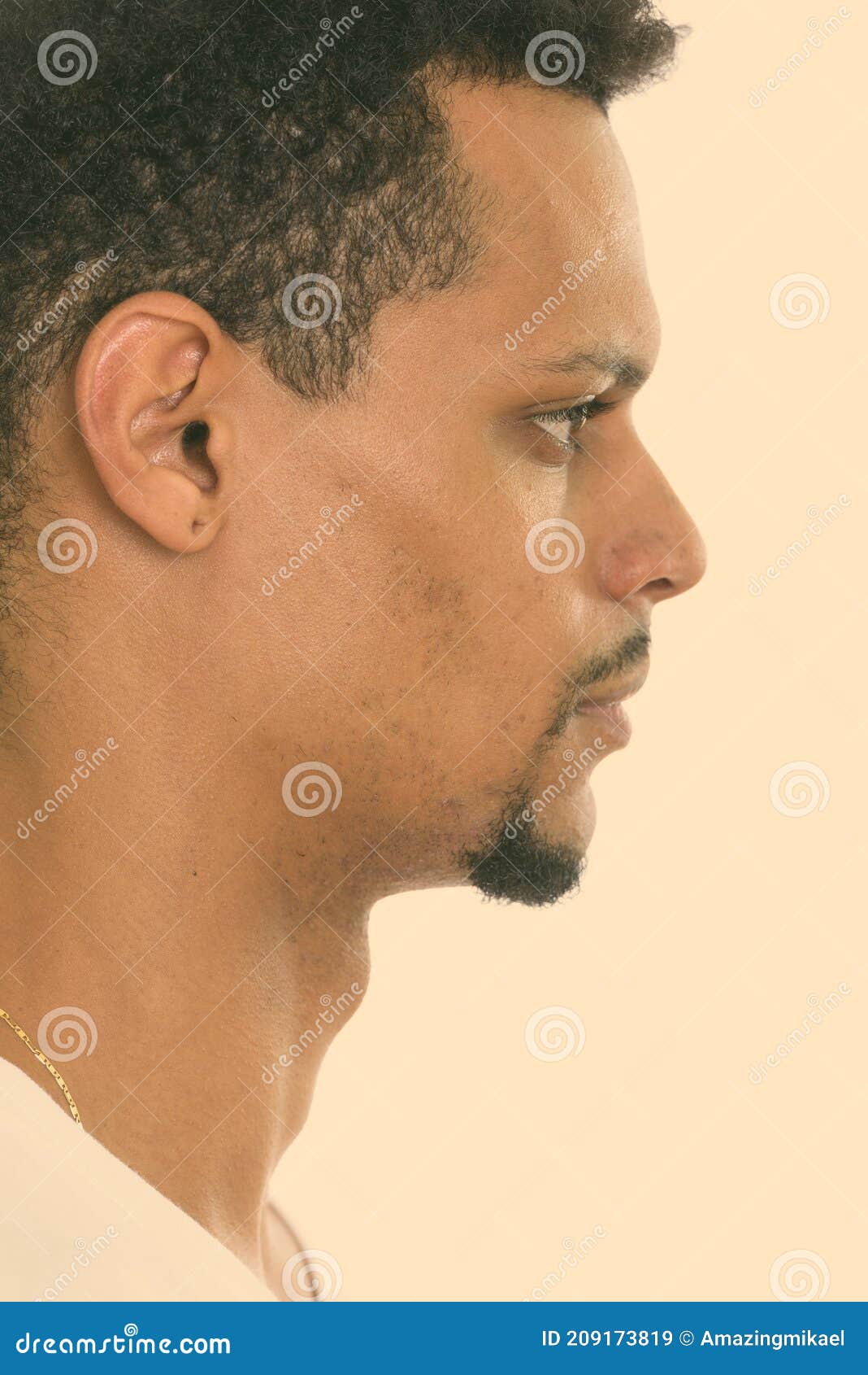 Profile View of Face of Young African Man Stock Image - Image of shot ...