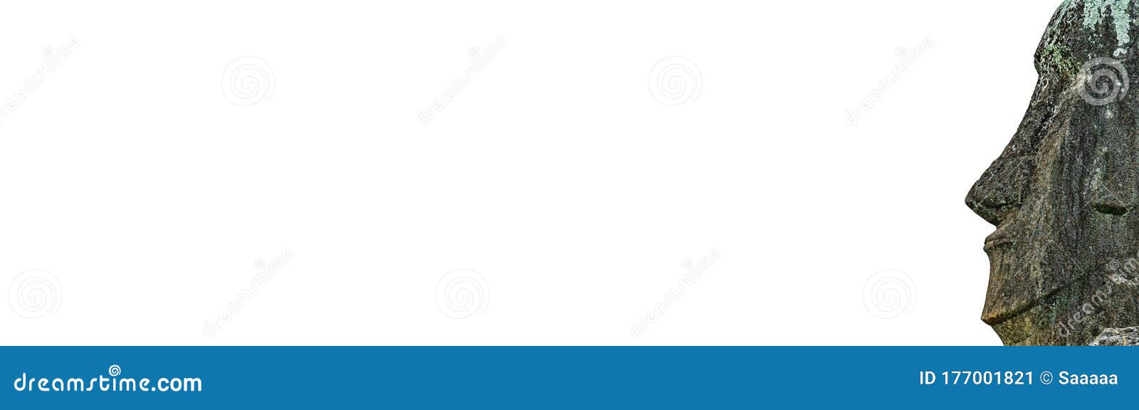 Profile View of Moai Looking Left Against White Background Stock Image ...