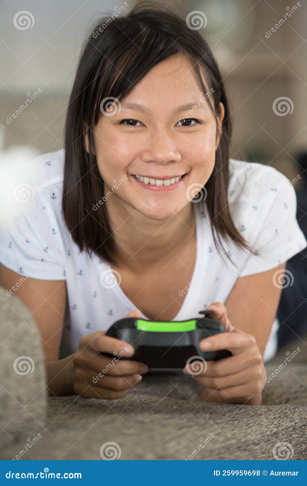 Profile View Woman Playing Video Games Stock Photo - Image of girl ...
