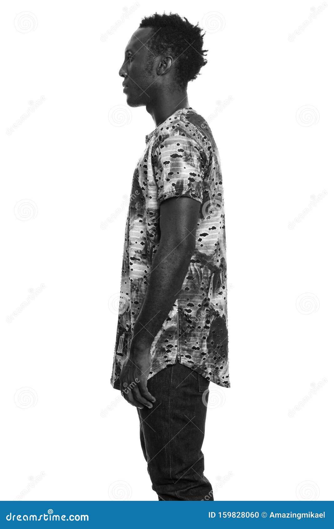 Profile View of Young Black African Man Stock Photo - Image of view ...