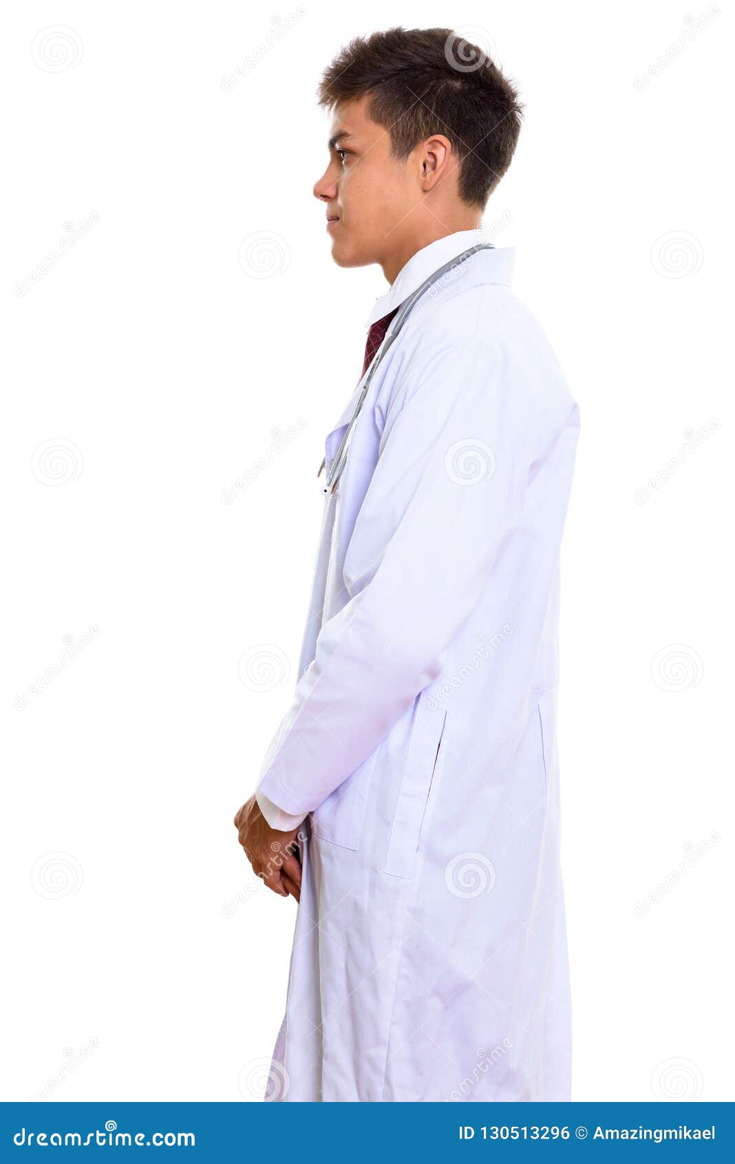 Profile View of Young Handsome Man Doctor Standing Stock Photo - Image ... Profile View of Young Handsome Man Doctor Standing Stock Photo - Image ...