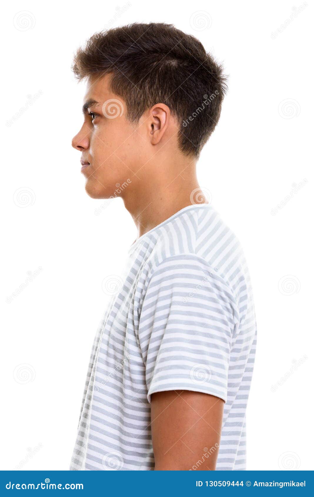 Profile View of Young Handsome Man Standing Stock Photo - Image of ...