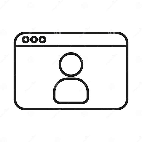Profile Window Icon. User Avatar Interface. Minimalist Browser Window ...