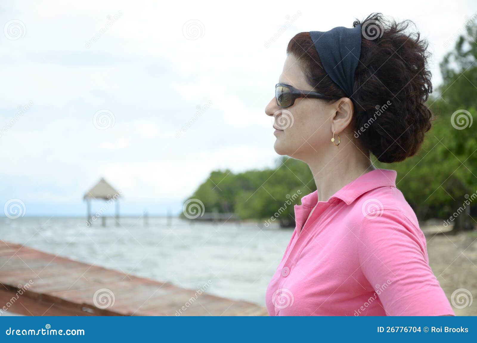 Profile of Woman by the Sea Stock Photo - Image of caribbean, belize ...