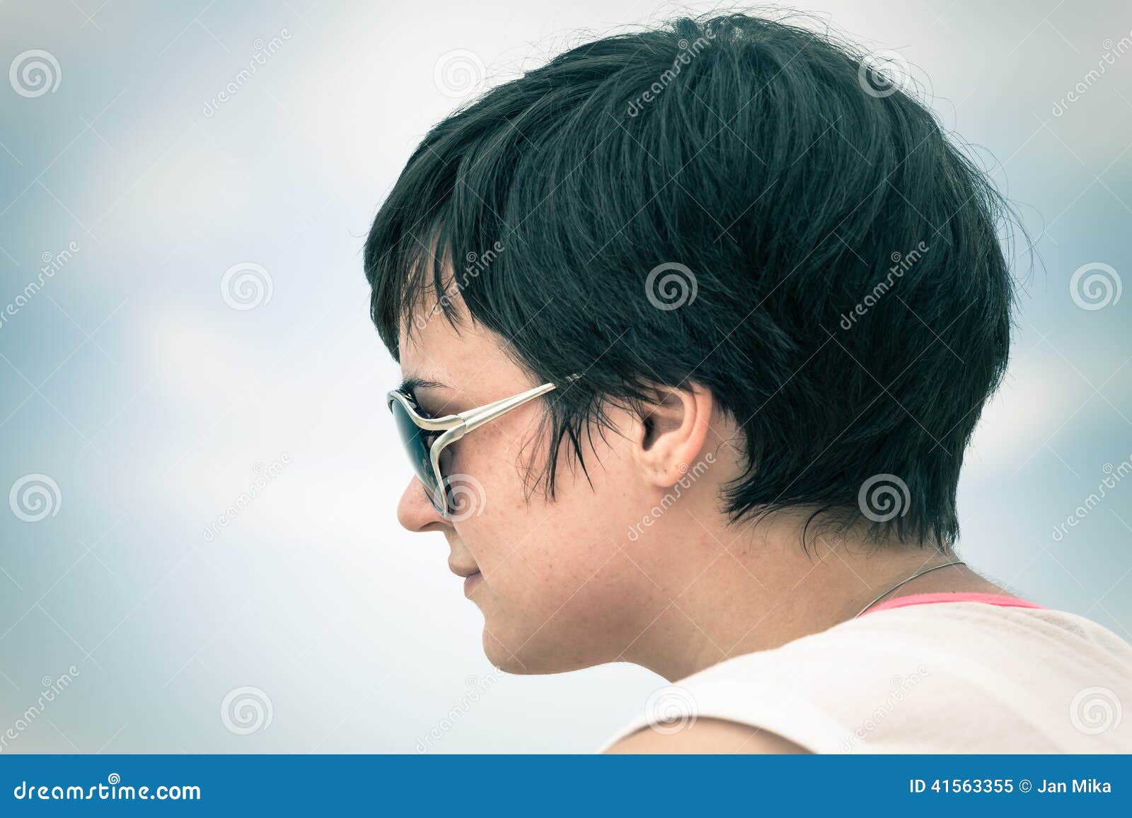 Profile of Woman in Sunglasses Stock Image - Image of caucasian ...