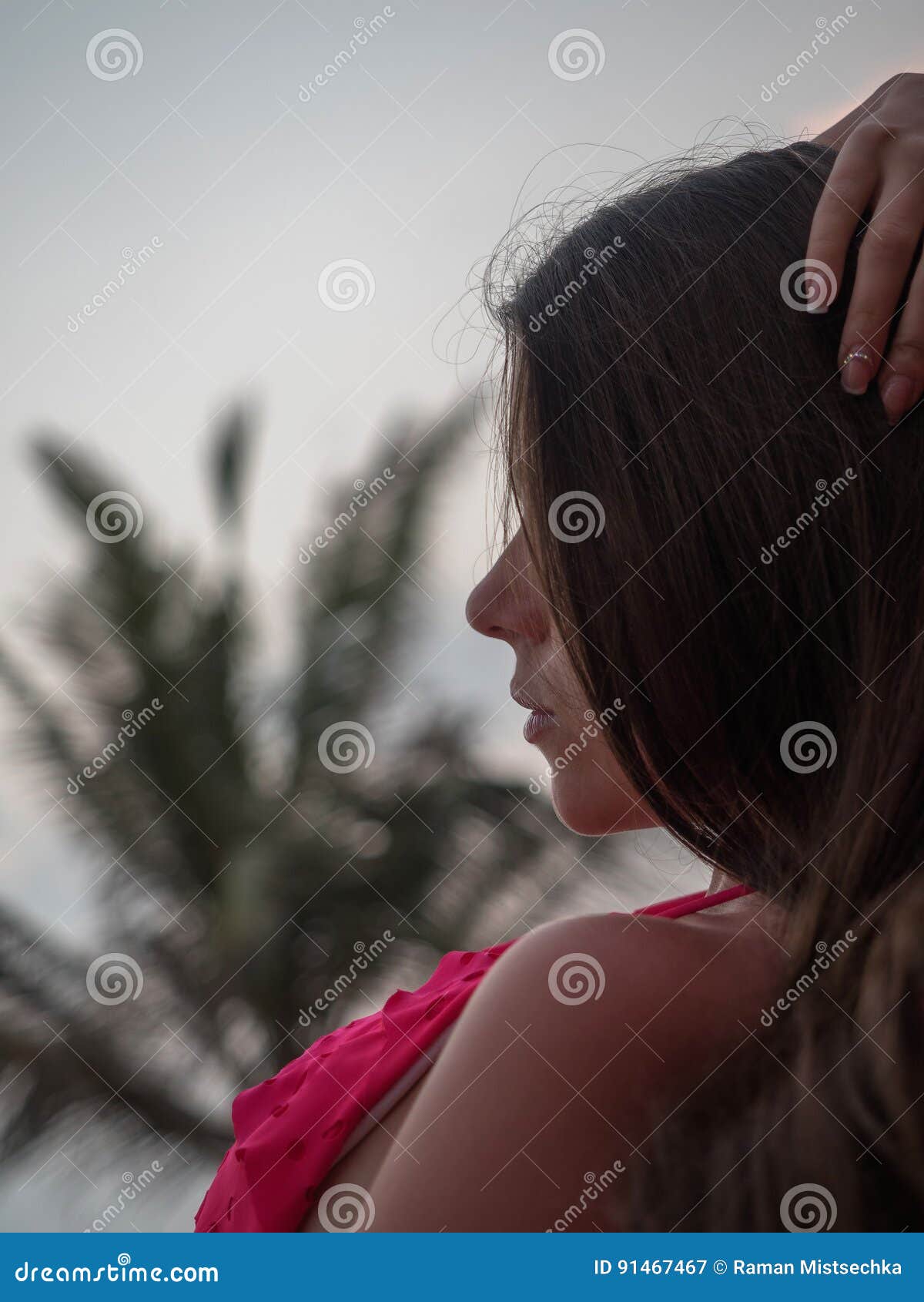 Profile of a Woman on Sunset Stock Image - Image of healthy, life: 91467467