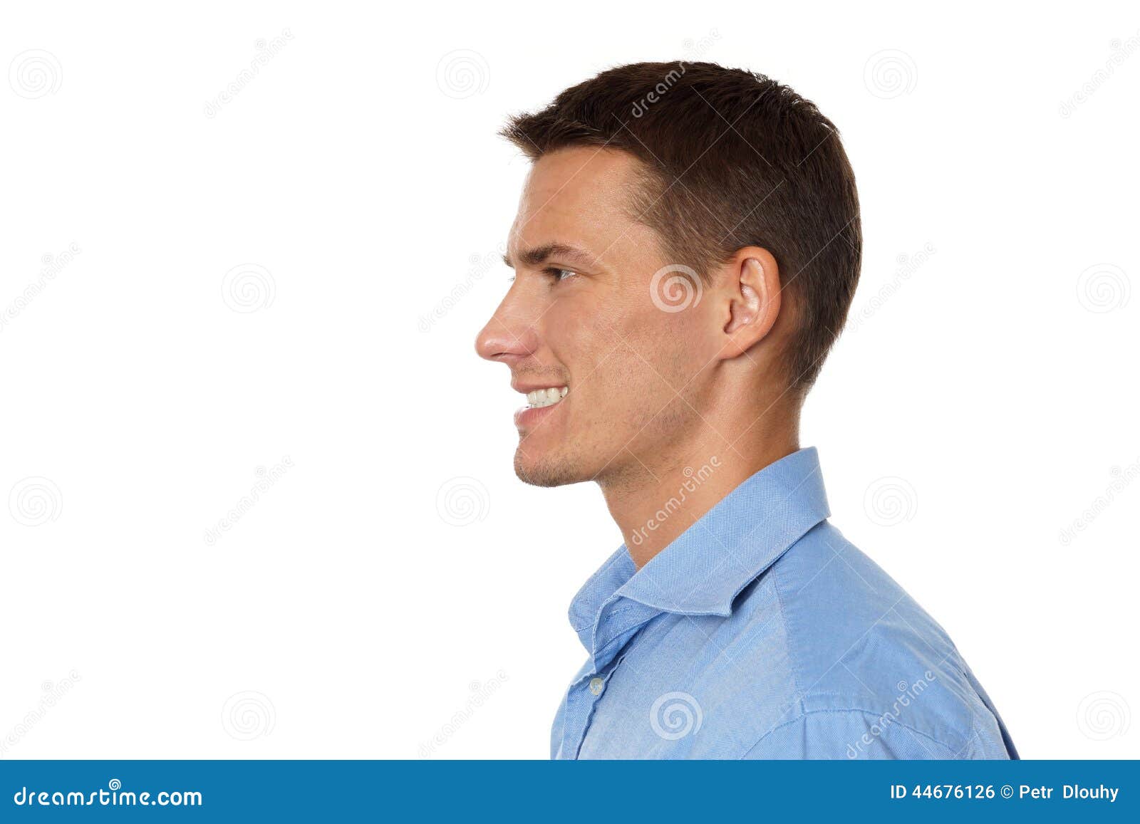 Profile of young man stock photo. Image of cheerful, white - 44676126