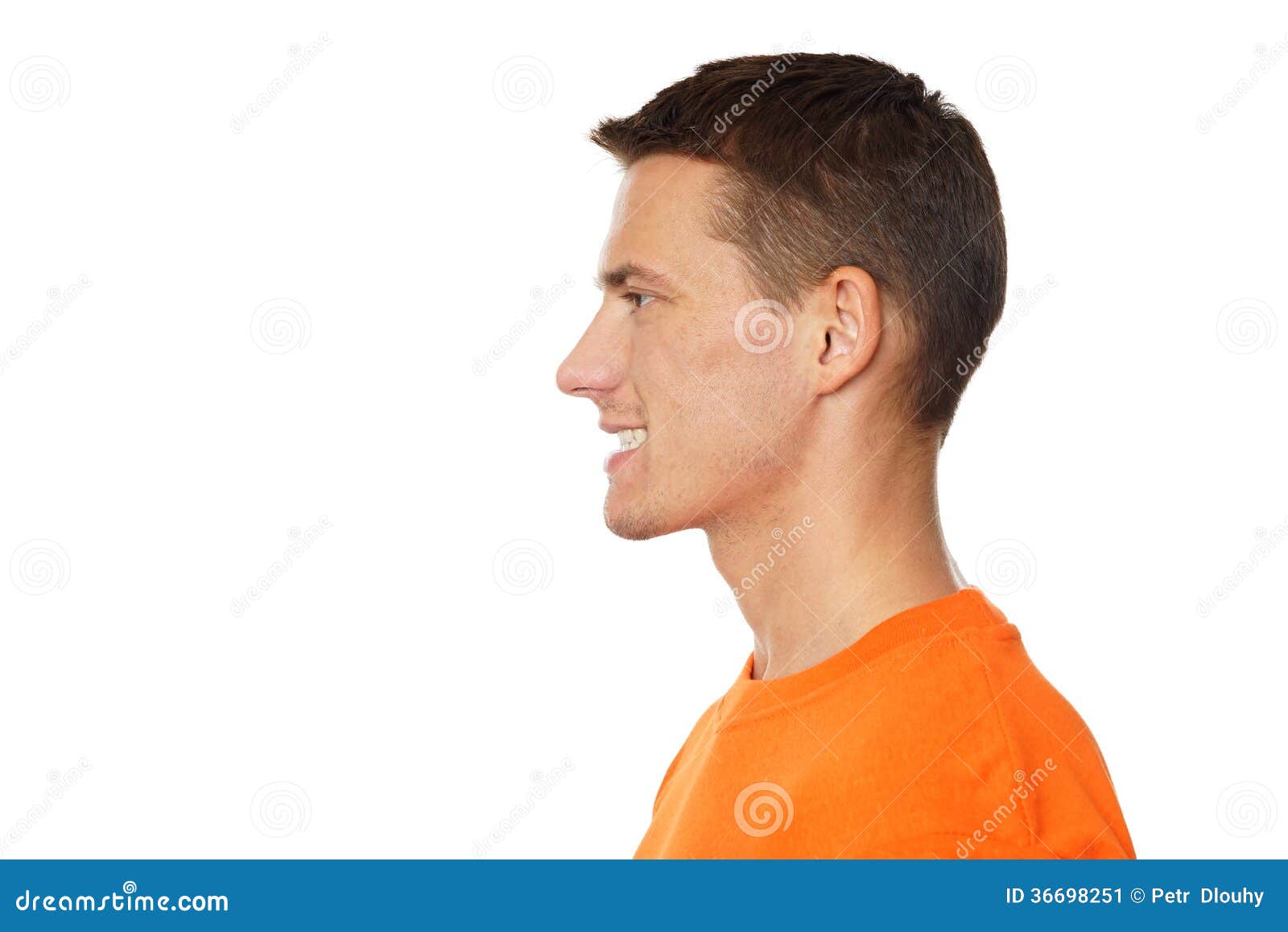 Profile of Young Man at Shirt Stock Image - Image of hair, eyes: 36698251