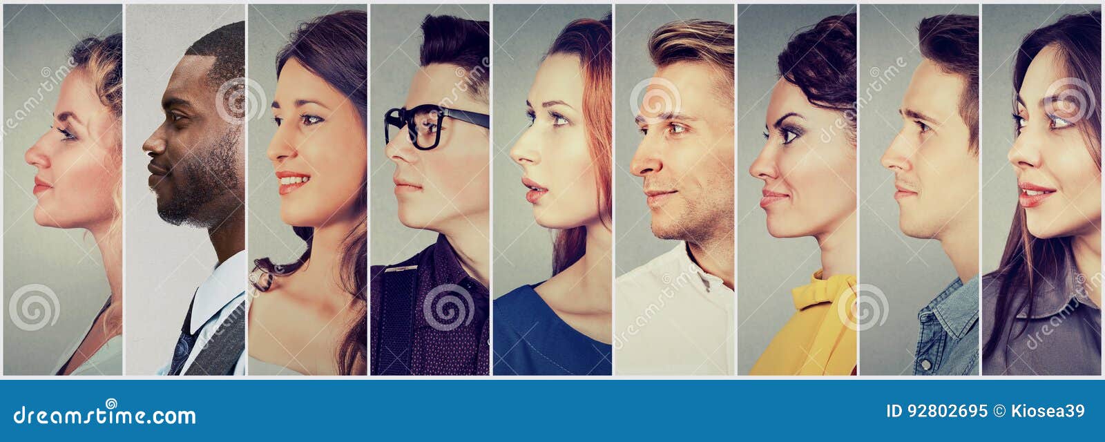Profiles of Multicultural People Men and Women Stock Image - Image of ...