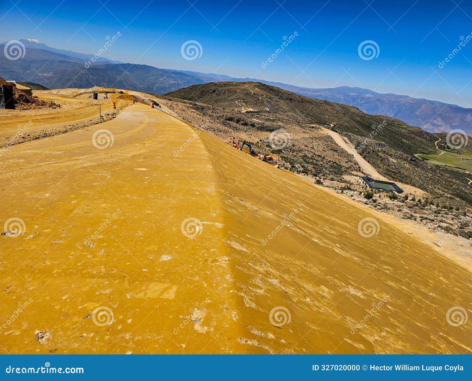 Profiling and Compaction of Slopes in Open Pit Mine Stock Photo - Image ...