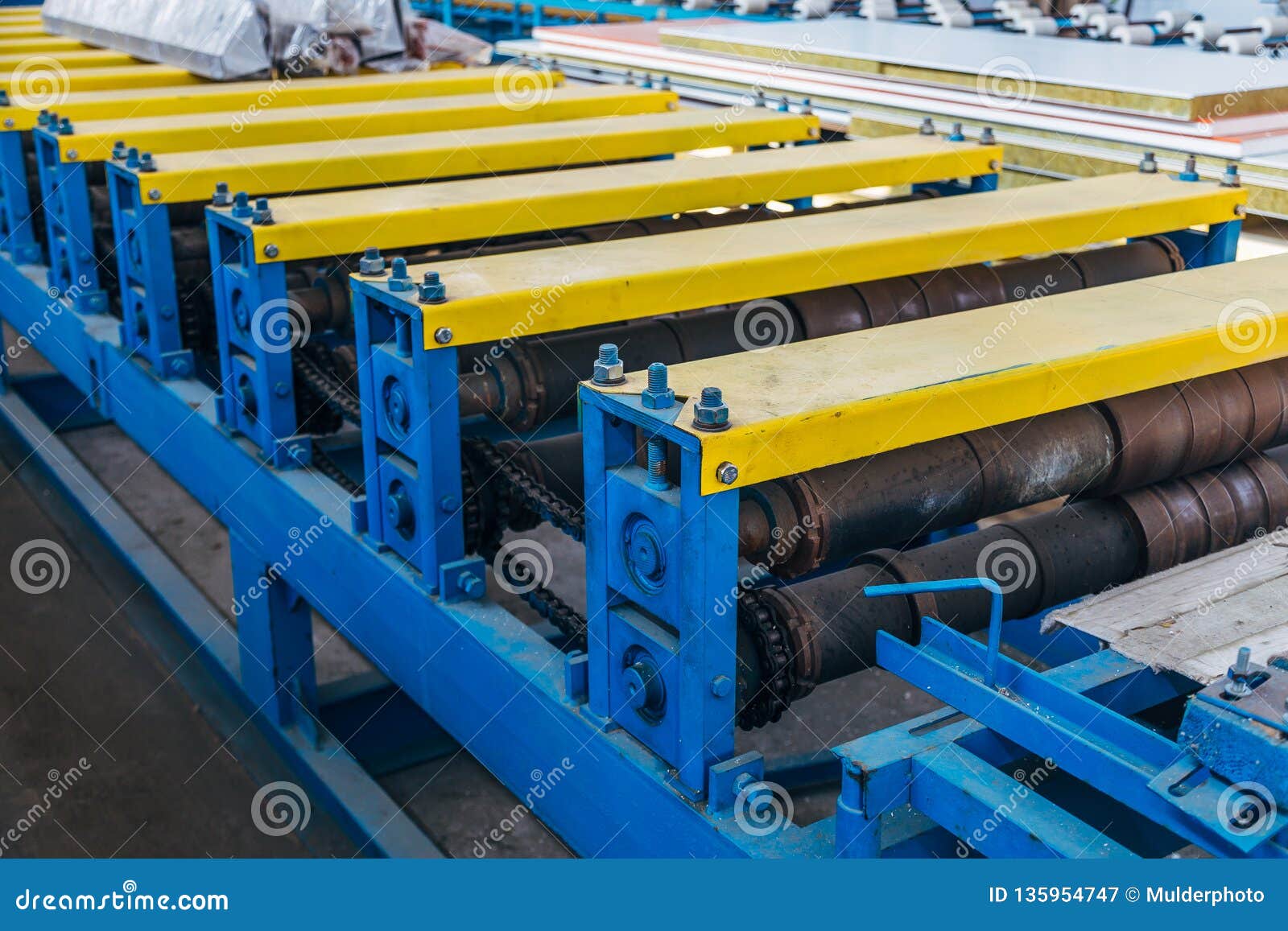 Profiling Rolls of Metal Sheet Profile Forming Machine Stock Image ...