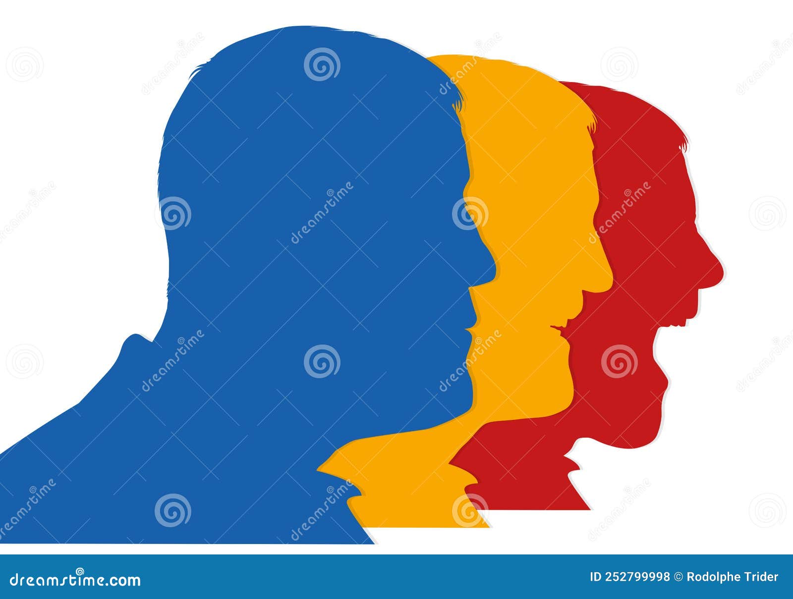 Mood Swing Concept with a Changing Profile of a Man, Showing 3 ...