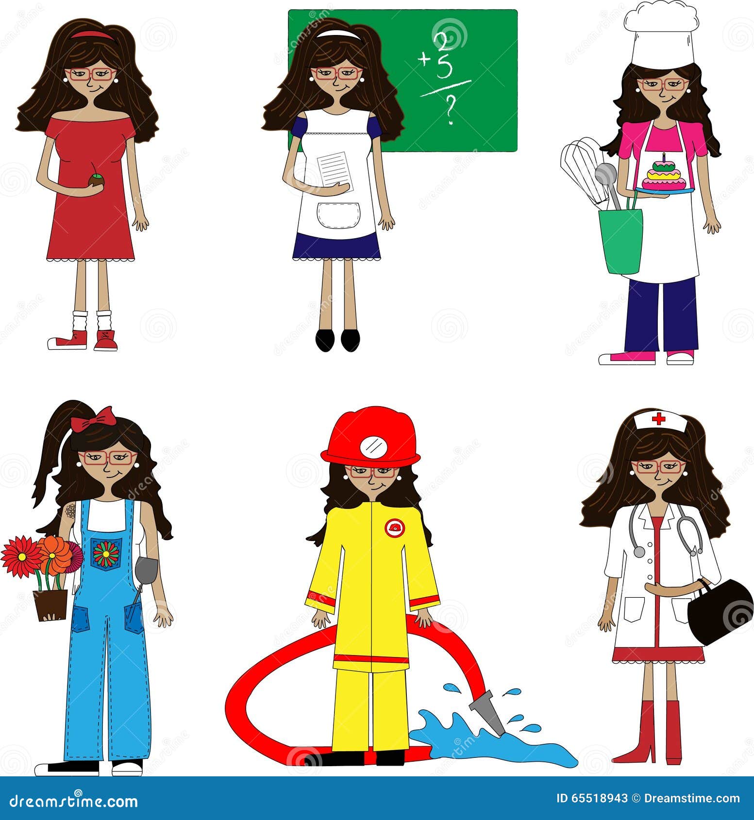 Profissões e trabalhos ilustração stock. Ilustração de ensino - 65518943