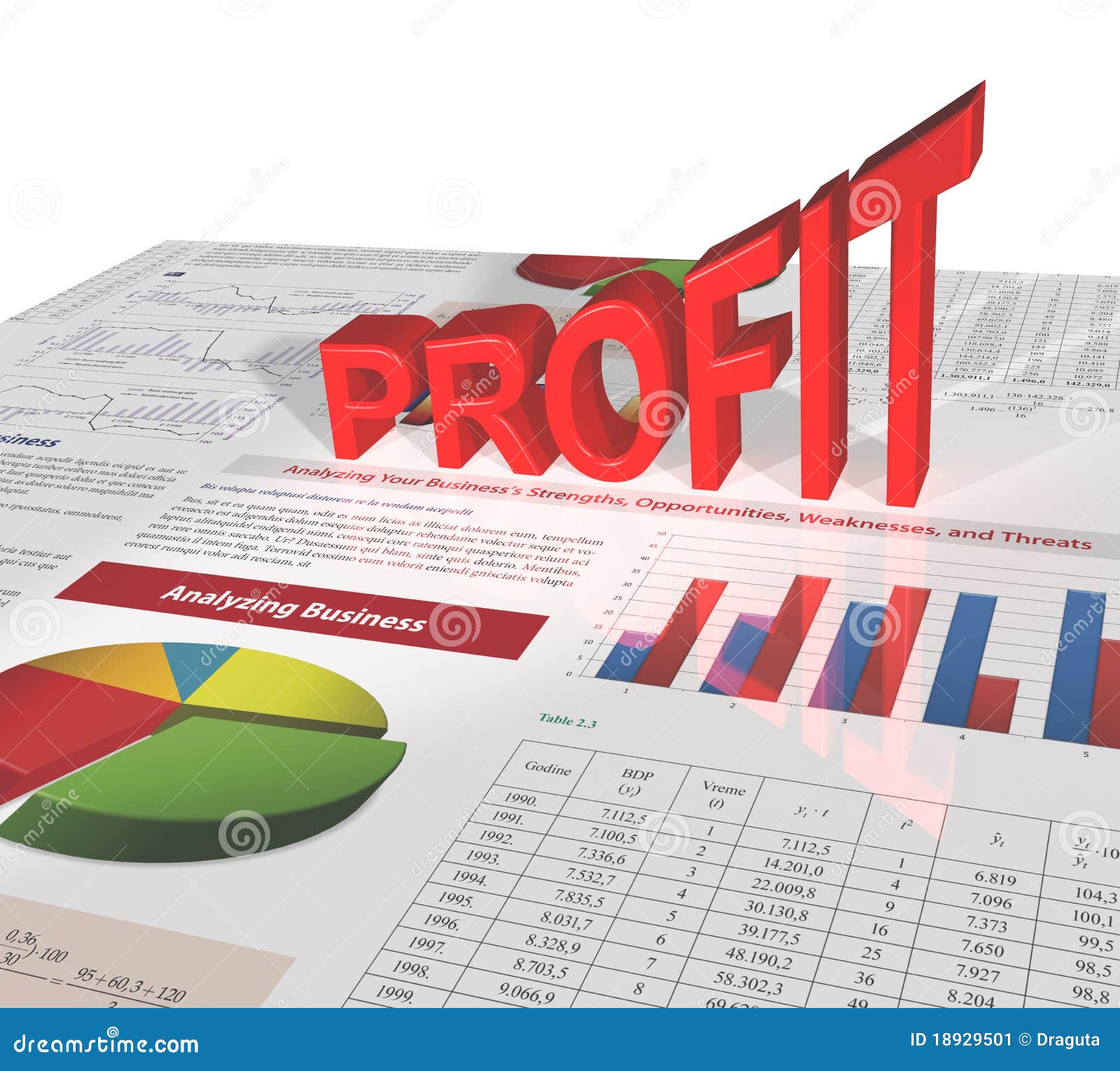 Profit - 3D single word stock illustration. Illustration of analyzing ...