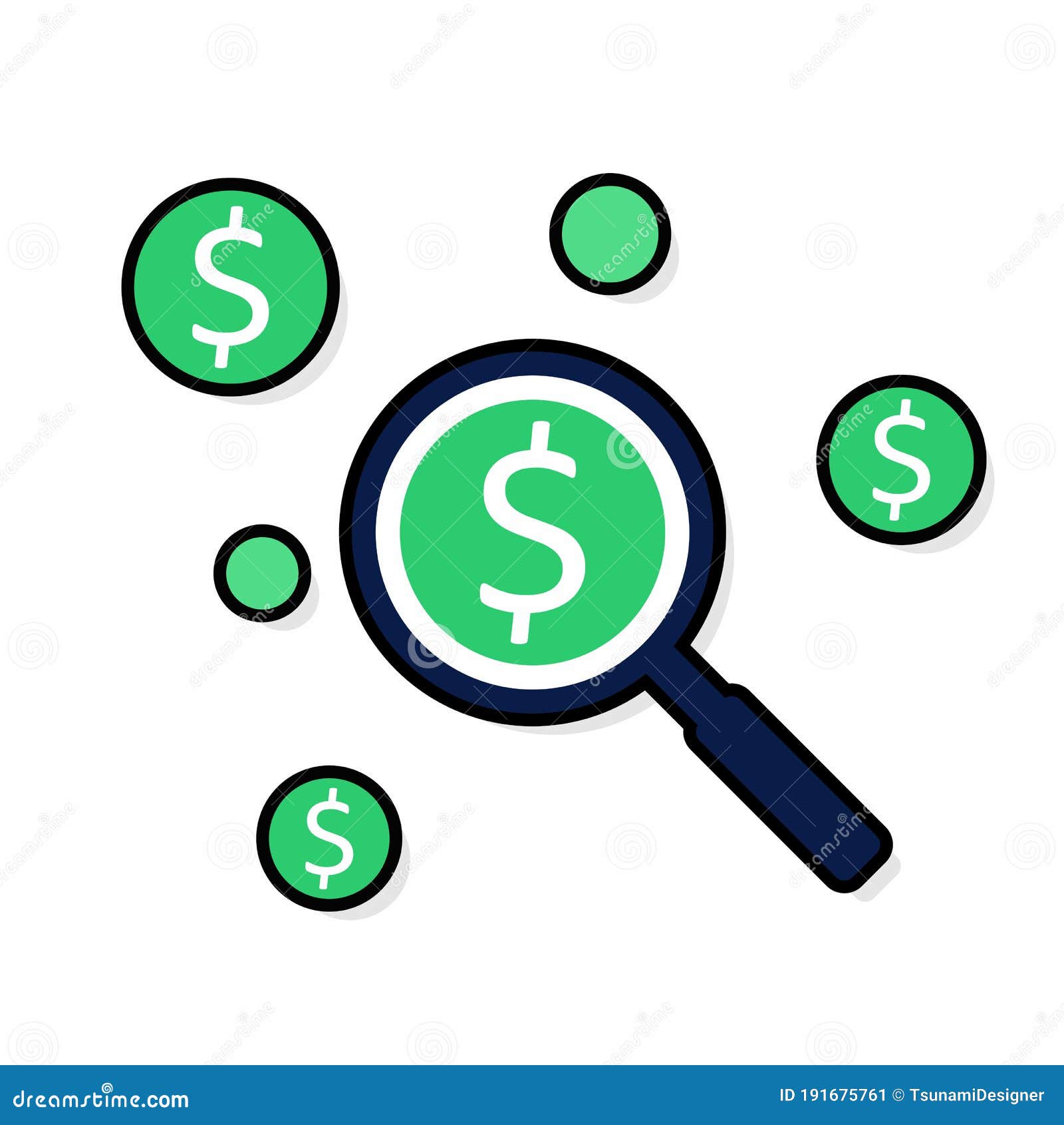 Profit Analysis - Black Stroke+Shadow Icon Vector Isolated Stock Vector ...