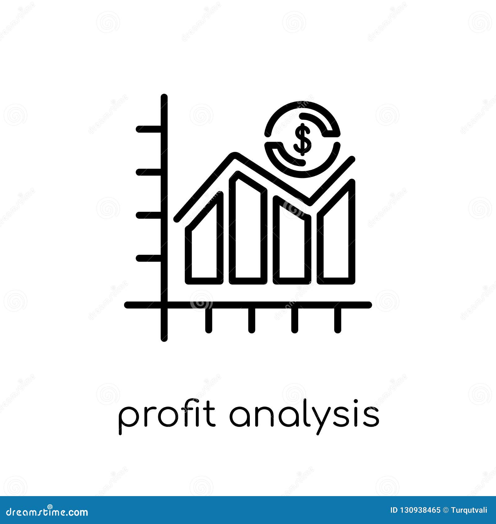 Profit Analysis Icon. Trendy Modern Flat Linear Vector Profit an Stock ...