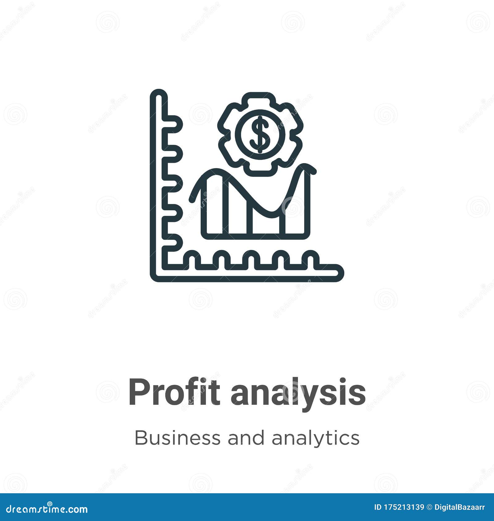 Profit Analysis Outline Vector Icon. Thin Line Black Profit Analysis ...