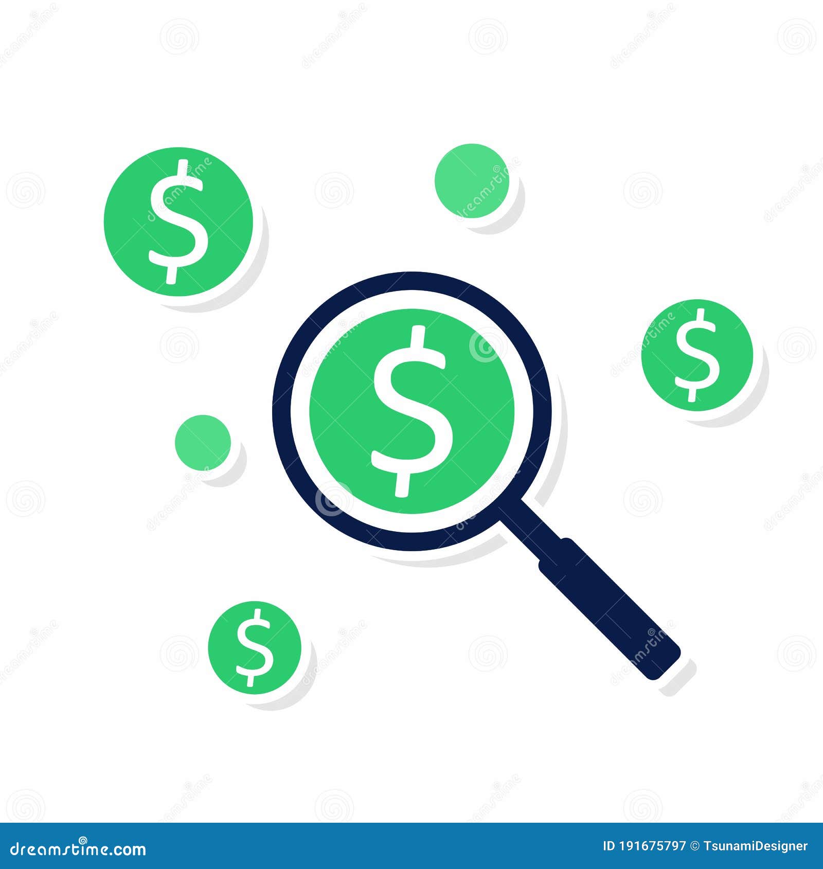 Profit Analysis - White Stroke+Shadow Icon Vector Isolated Stock Vector ...