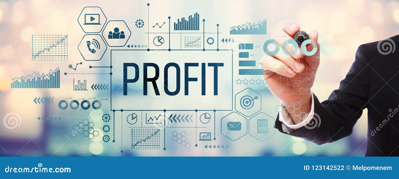 Profit with businessman stock photo. Image of market - 123142522