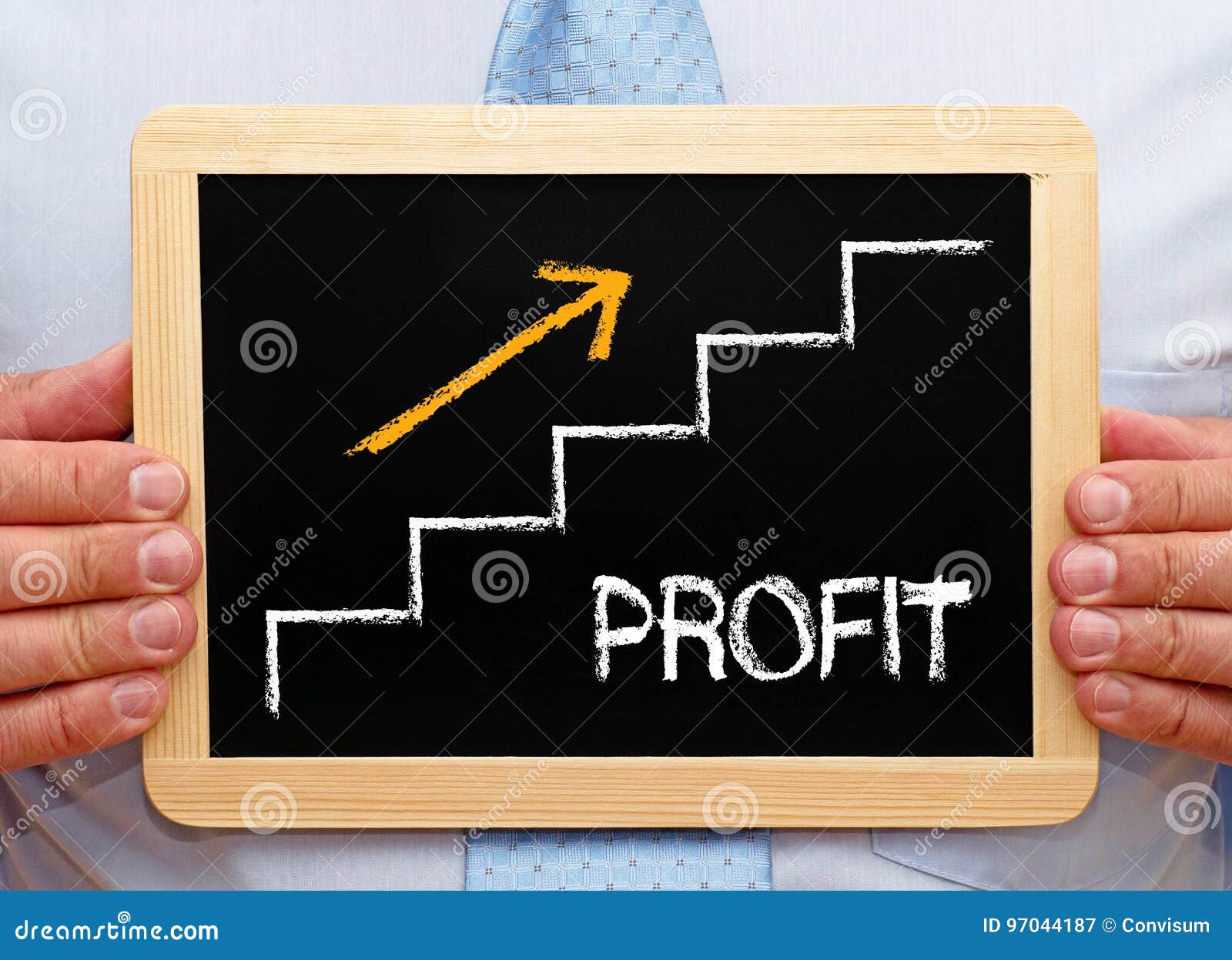 Profit - Businessman Holding Chalkboard with Text Stock Image - Image ... Profit - Businessman Holding Chalkboard with Text Stock Image - Image ...