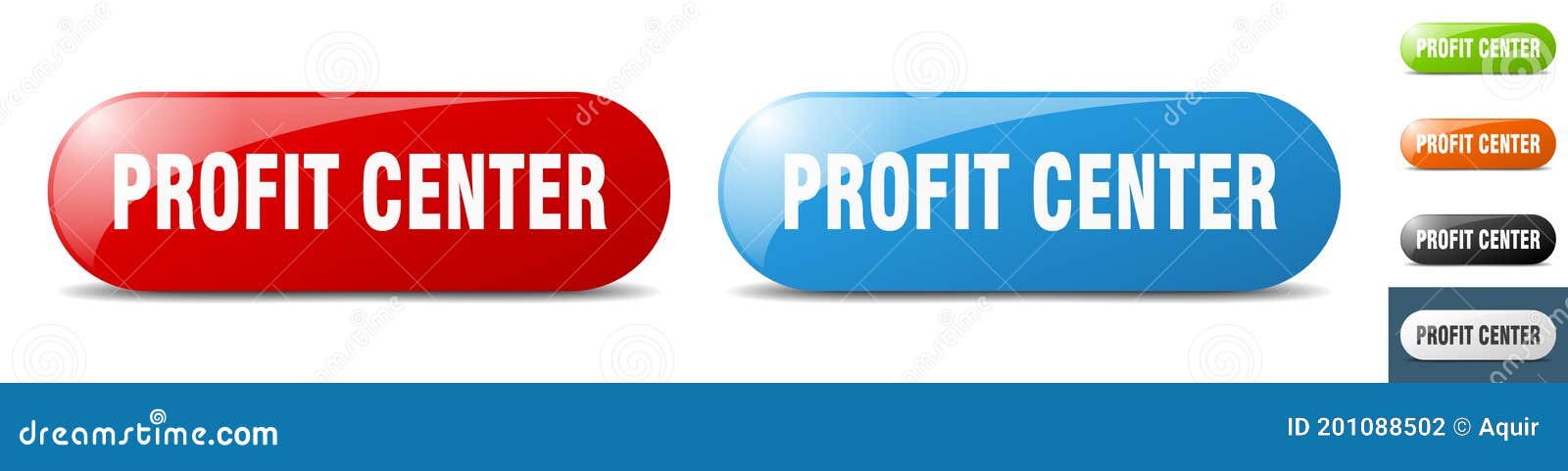 Profit Center Button. Key. Sign. Push Button Set Stock Vector ...