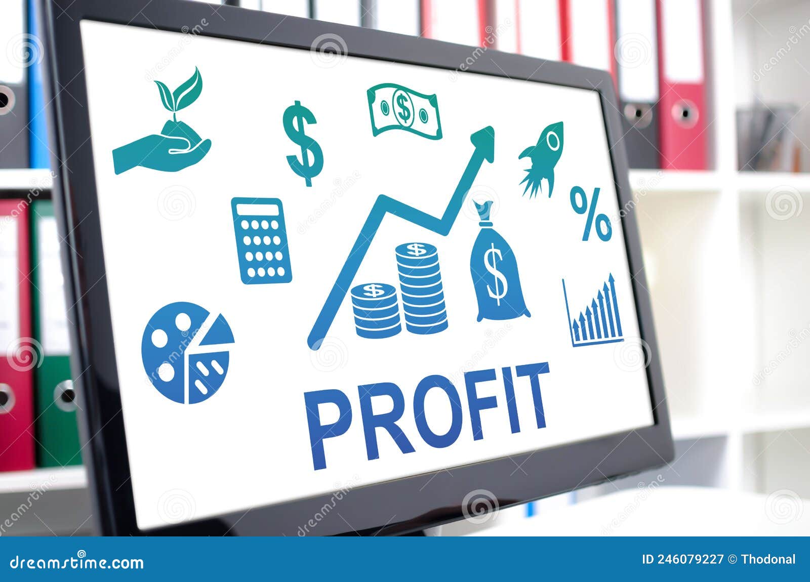 Profit Concept on a Computer Screen Stock Image - Image of improvement ...