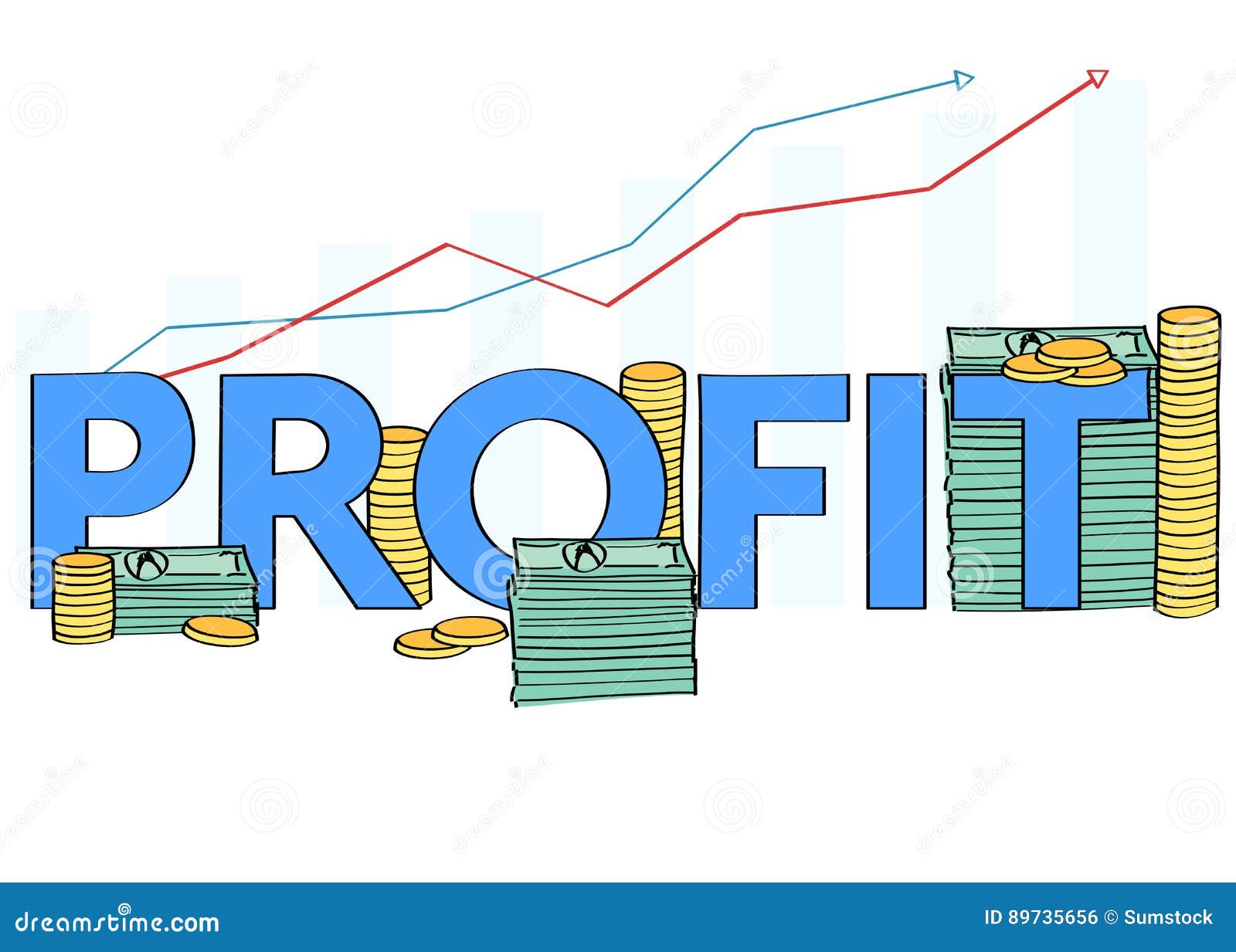 Profit concept stock vector. Illustration of savings - 89735656