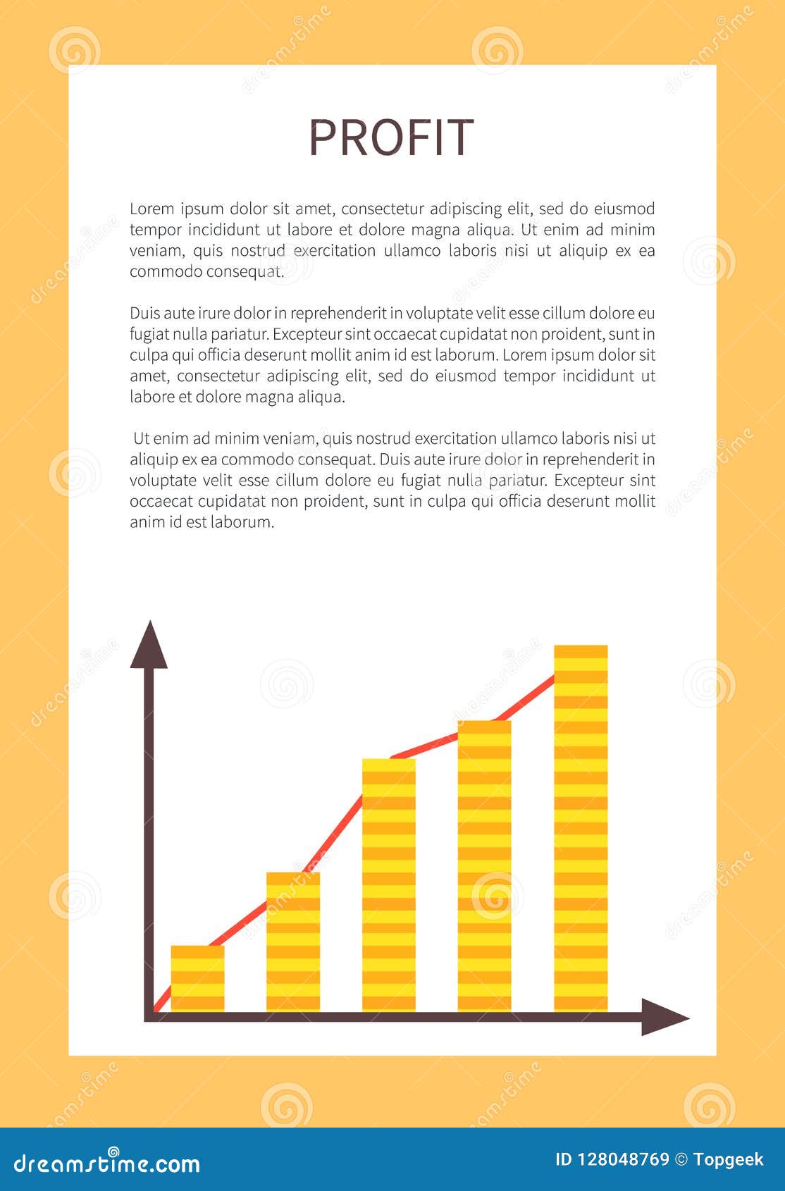 Profit Concept Promotional Poster with Graphic Stock Vector ...