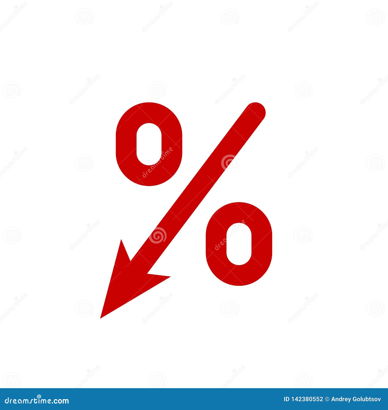 GDP Decrease Fall, Red Arrow Percent Icon. Vector GDP, Investment ...