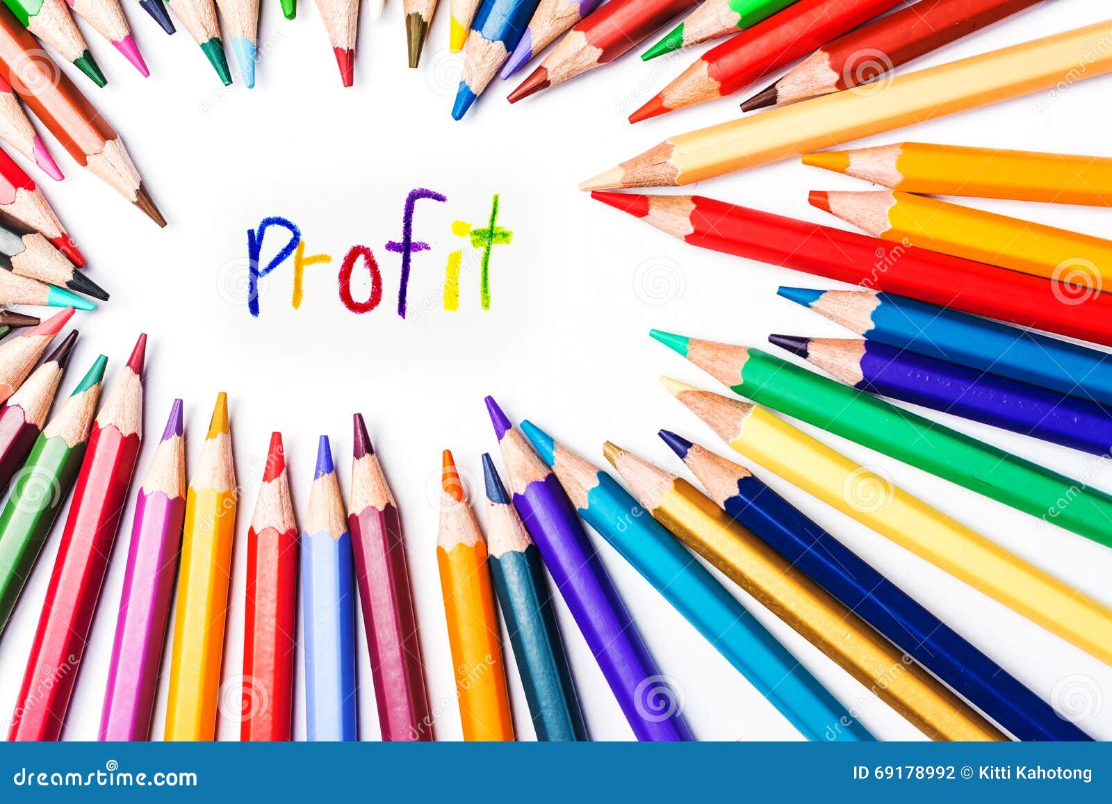 Profit, Drawing by Colour Pencils Stock Photo - Image of profit, white ...