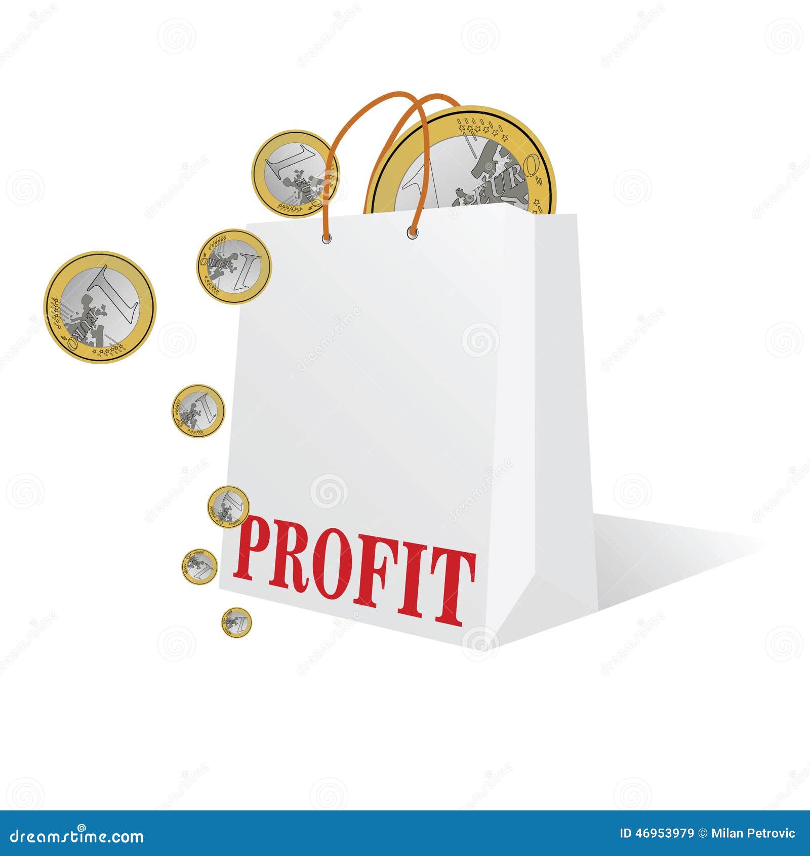 Profit with Euro Coin Color Vector Stock Vector - Illustration of icon ...