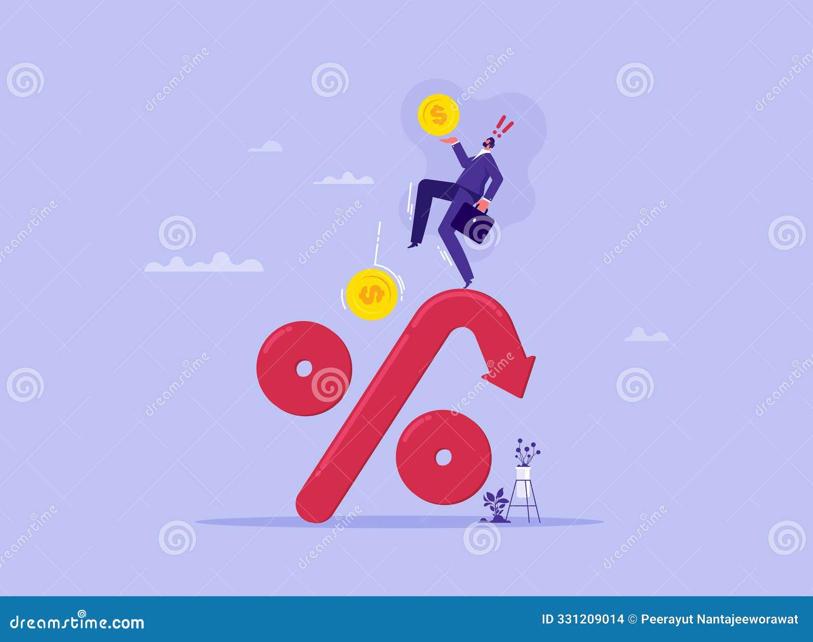 Profit Fall in Economic Recession Concept Stock Illustration - Illustration of economy, wealth ...