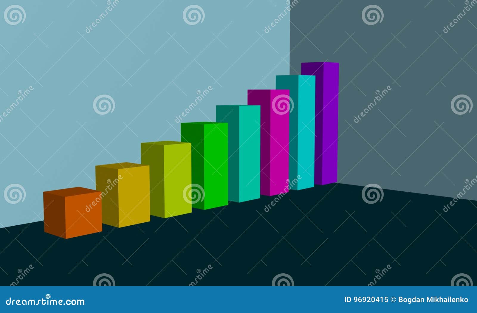 Profit graph 3D stock illustration. Illustration of volume - 96920415