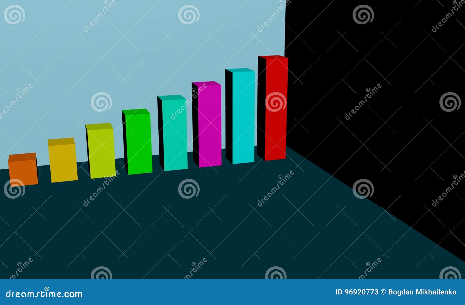 Profit graph 3D stock illustration. Illustration of business - 96920773