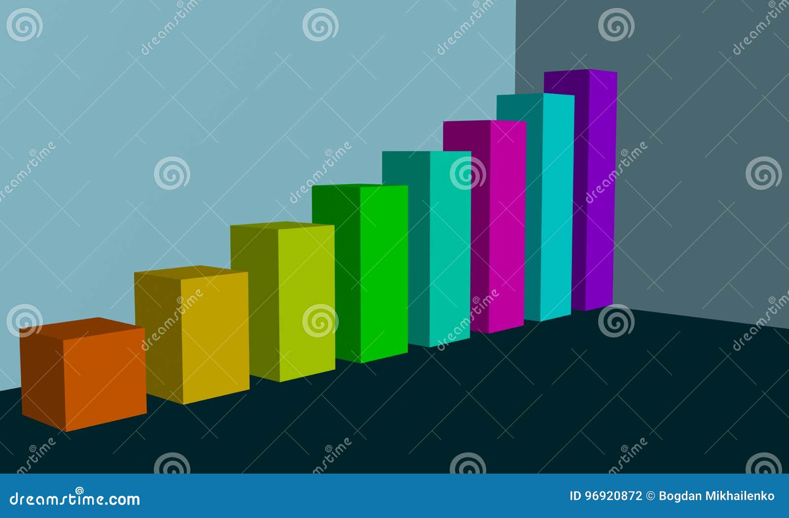 Profit graph 3D stock illustration. Illustration of profit - 96920872