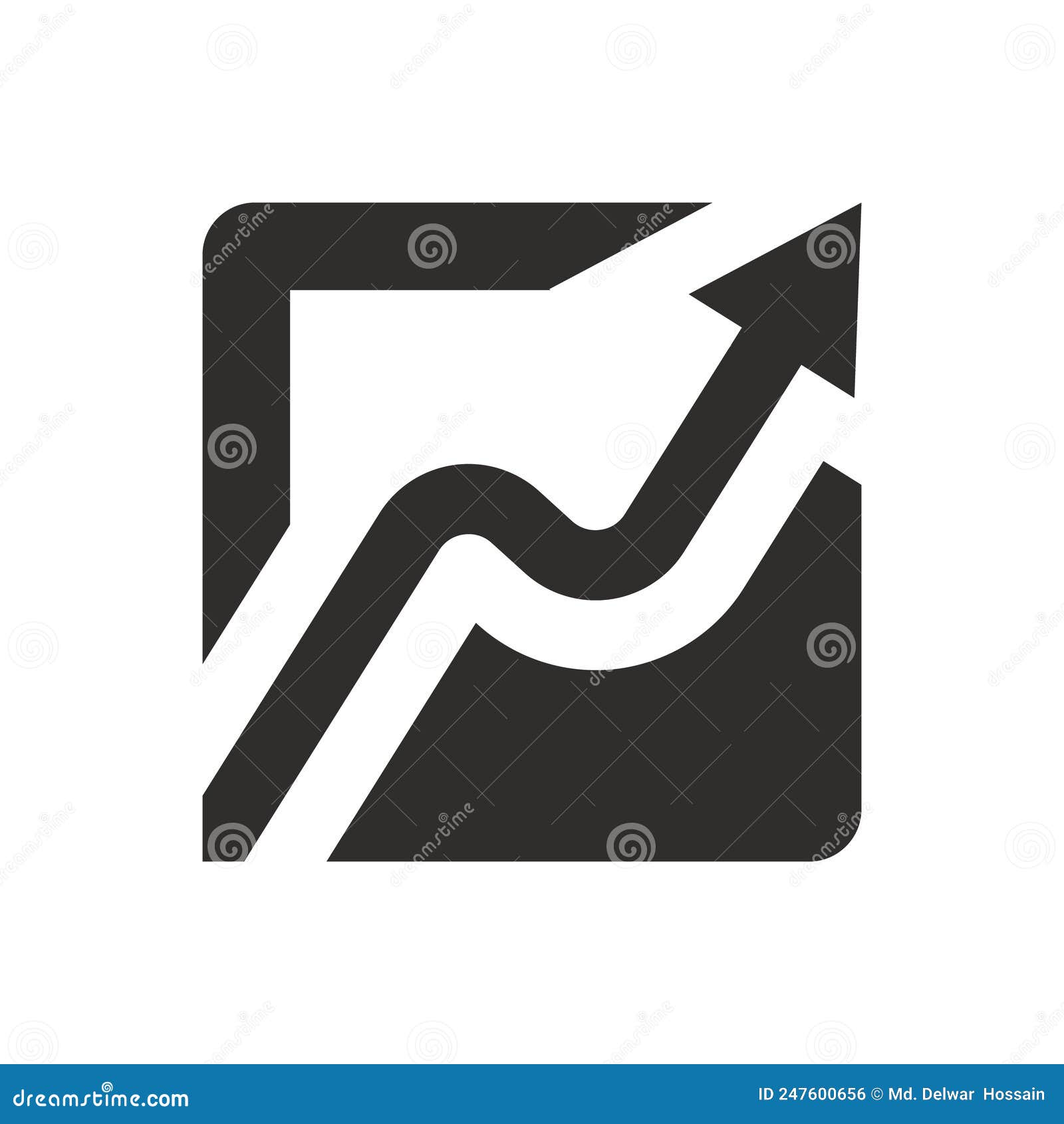 Profit graph icon stock vector. Illustration of vector - 247600656