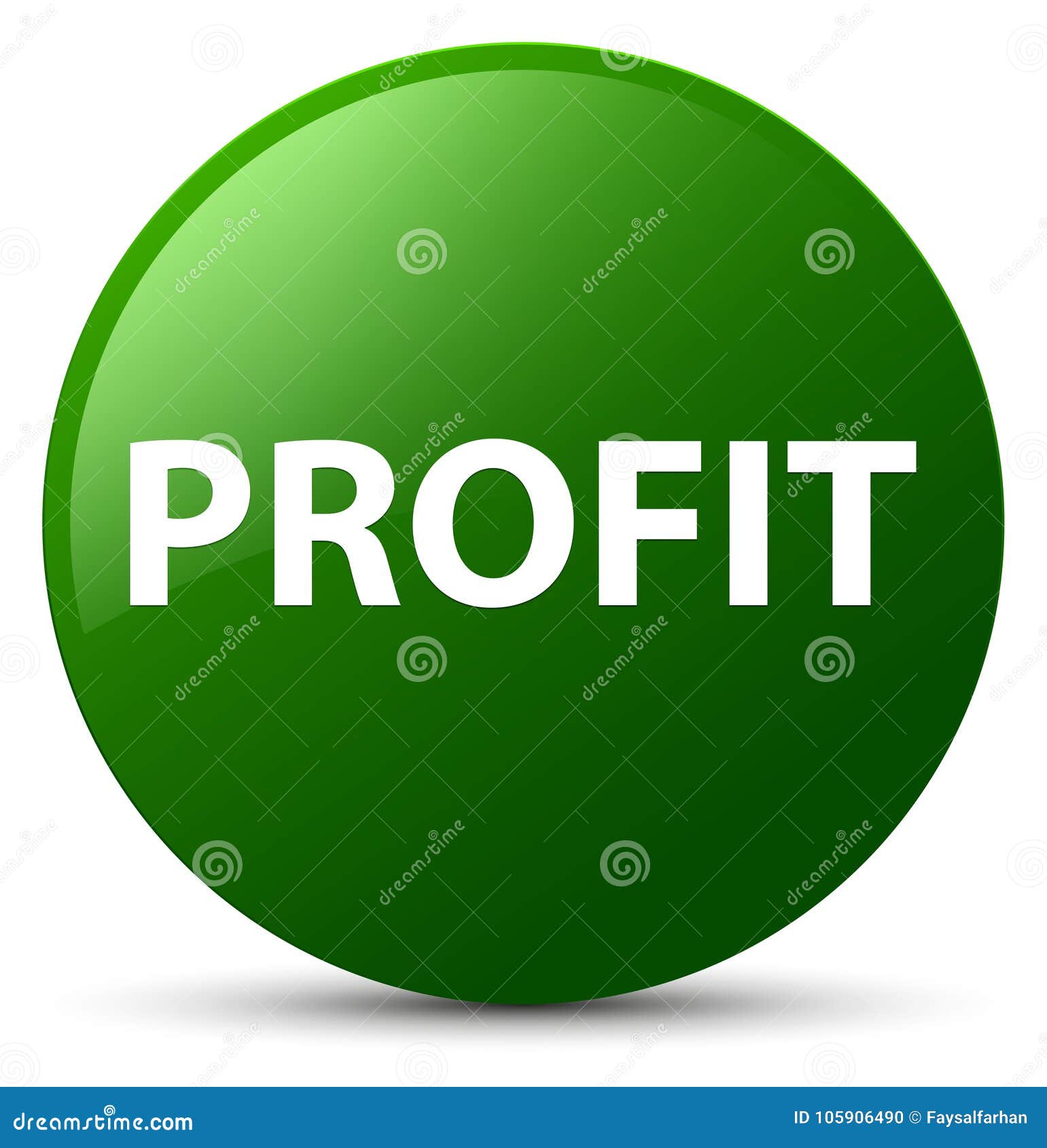 Profit green round button stock illustration. Illustration of word ...