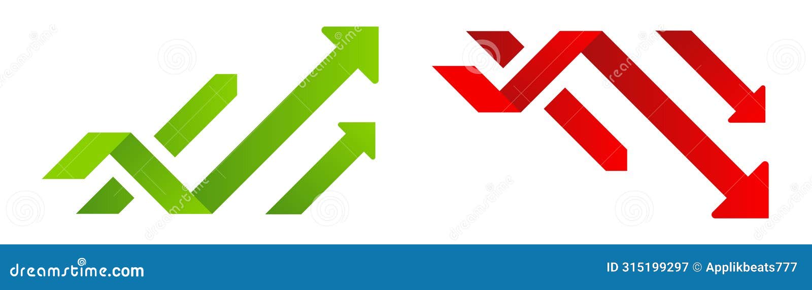 Profit Growing and Decrease Sumbol. Statistic Up and Down Arrows ...