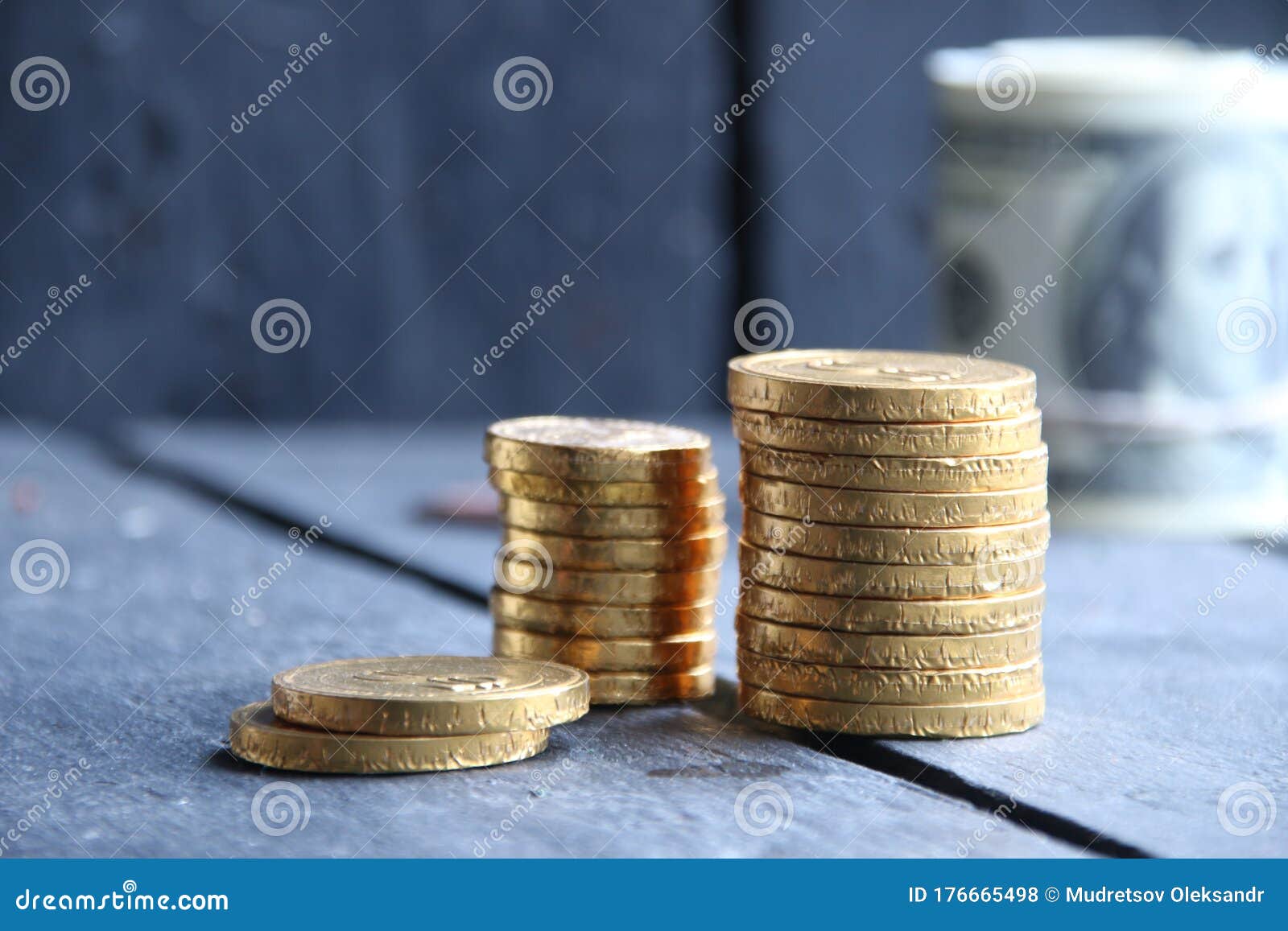 Profit Growth. Graph of Gold Coins Stock Photo - Image of sales, grow ...
