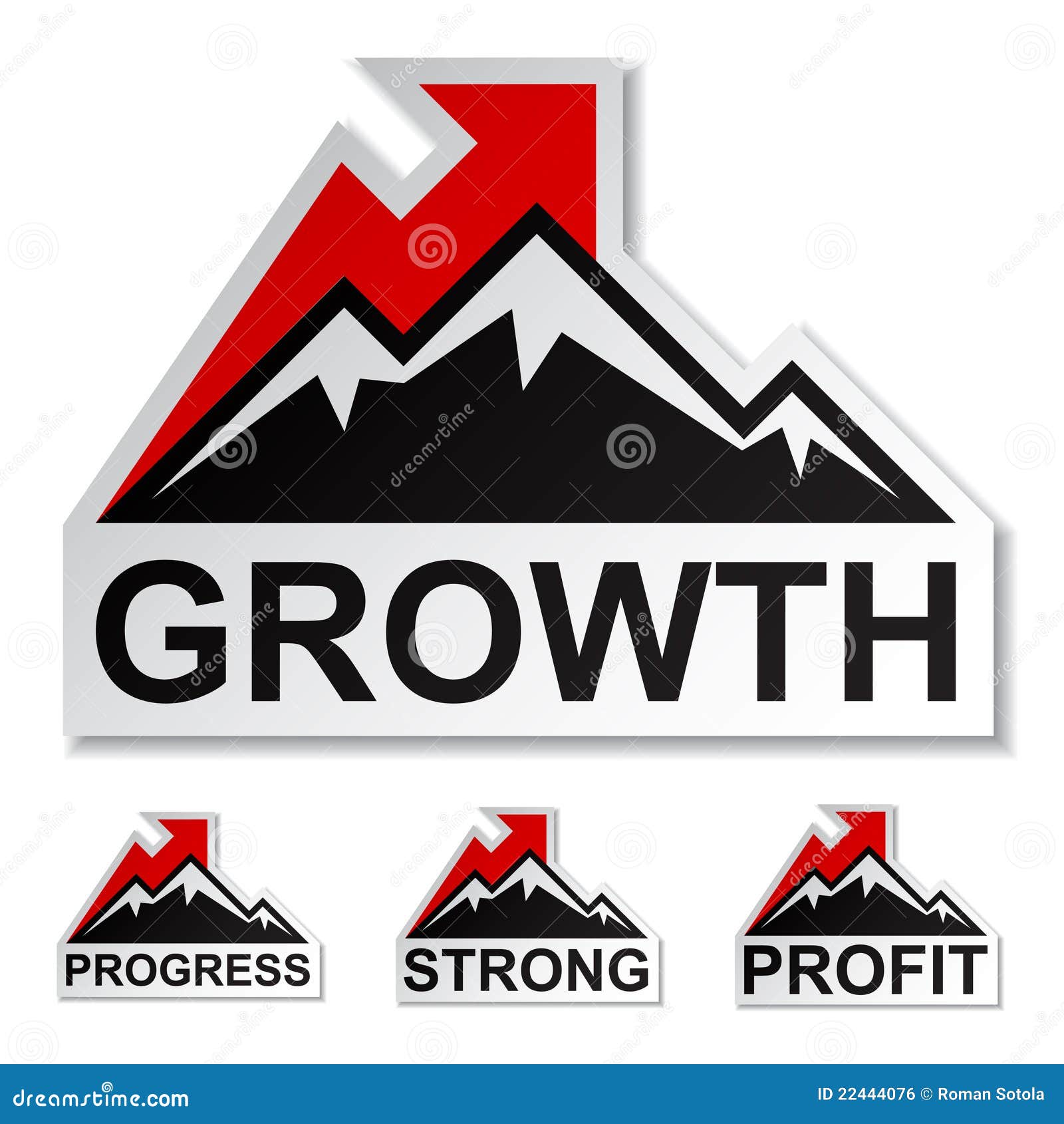 Profit Growth Winter Mountain Stickers Stock Vector - Illustration of ...