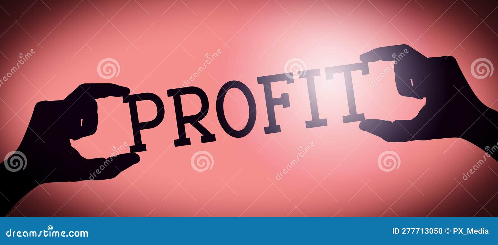 Profit - Human Hands Holding Black Silhouette Word Stock Illustration ...