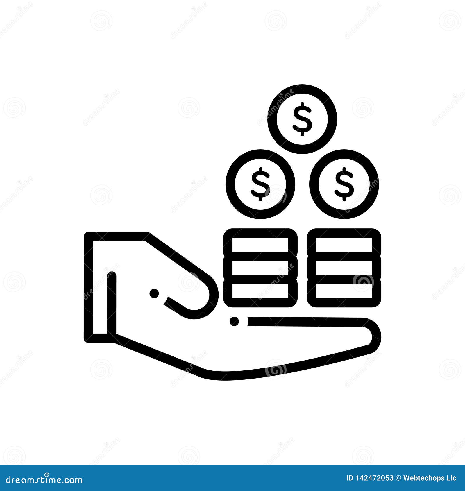 Black Line Icon for Profit, Gain and Benefit Stock Vector ...