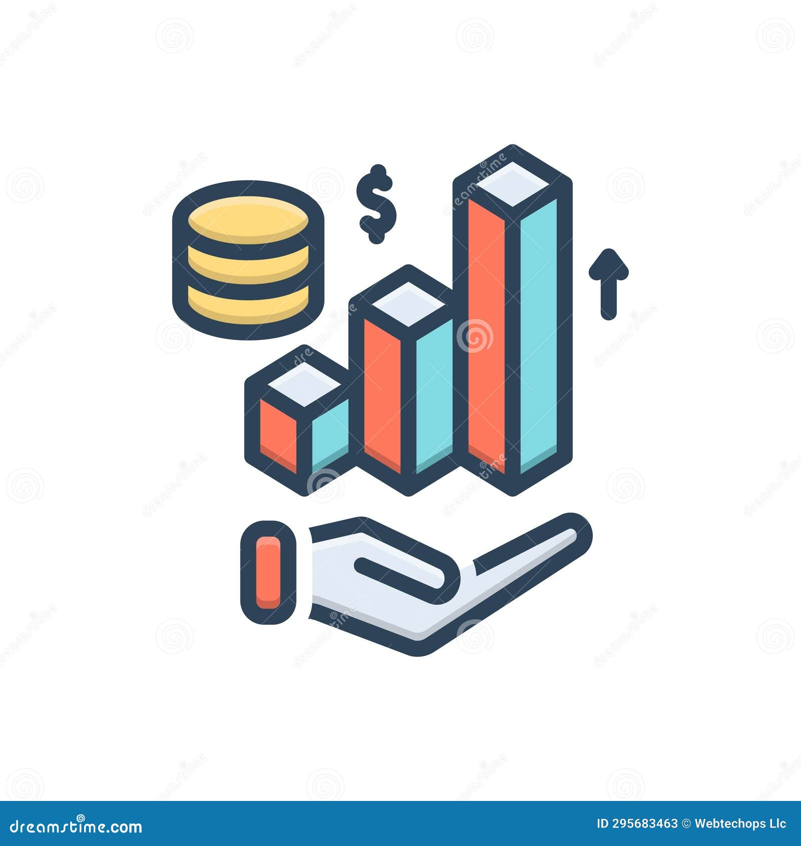 Profit And Gain Concept. The Businessman`s Hand Manages The Growing ...