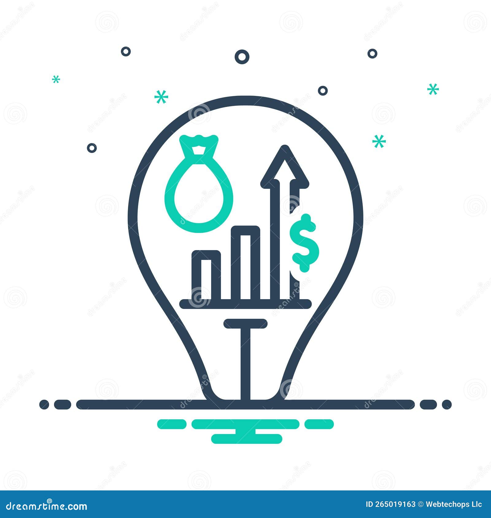 Mix Icon for Profit, Increase and Bag Stock Vector - Illustration of ...