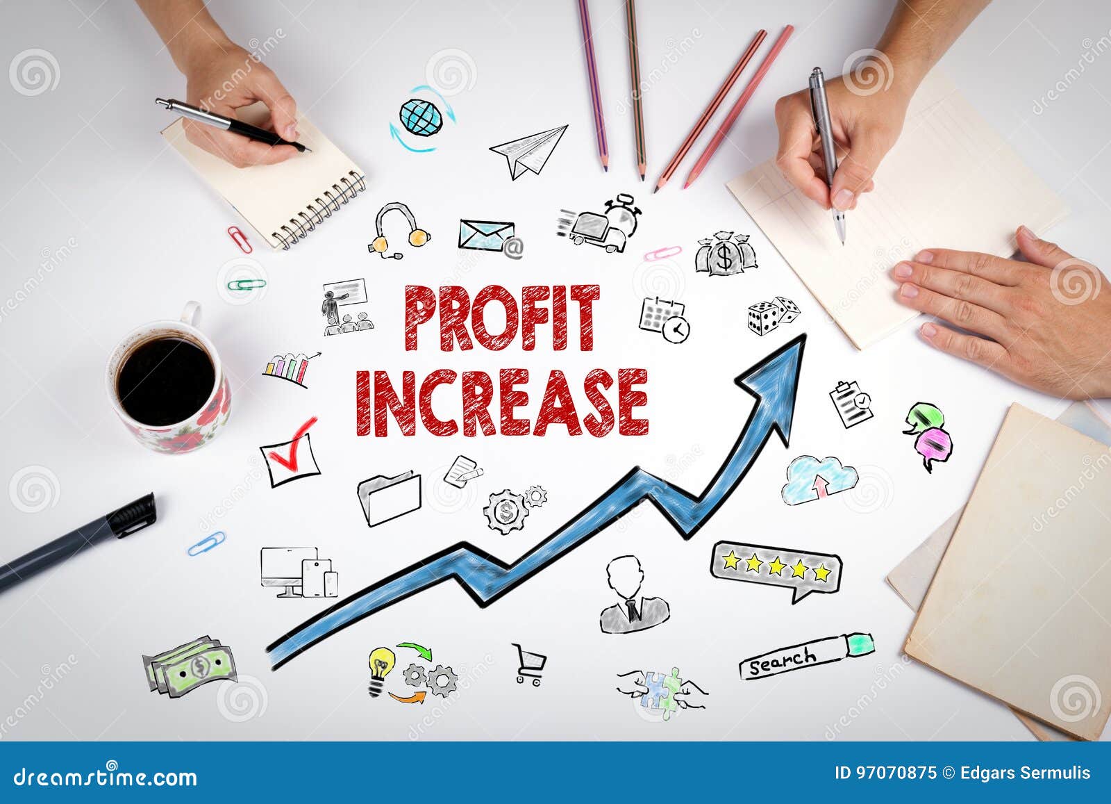 Profit Increase Concept. the Meeting at the White Office Table Stock ...